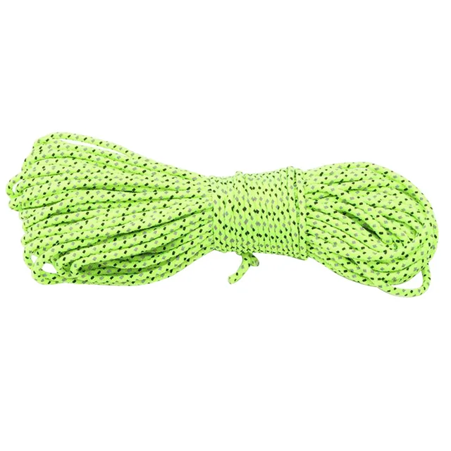 20m/50m Reflective Guyline Tent Rope Runners Fluorescent Green Guy Line ...