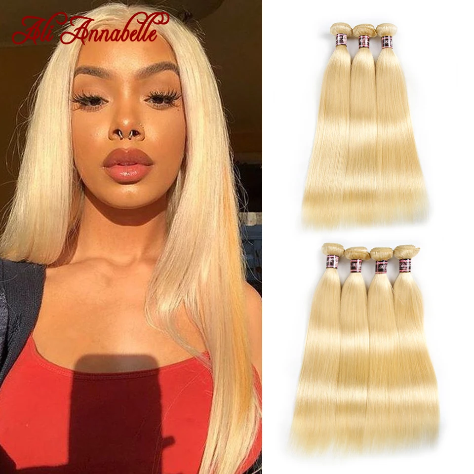 Ali Annabelle Blonde Hair Brazilian Straight Human Hair Bundles #613 ...