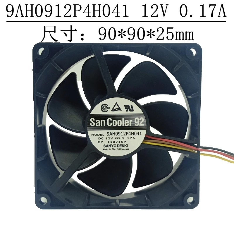 정품 PWM 속도 제어 섀시 냉각 팬, 초저소음 팬, 12V 4 핀, 9AH0912P4H041, 0.17A, 9cm|4-pin ...