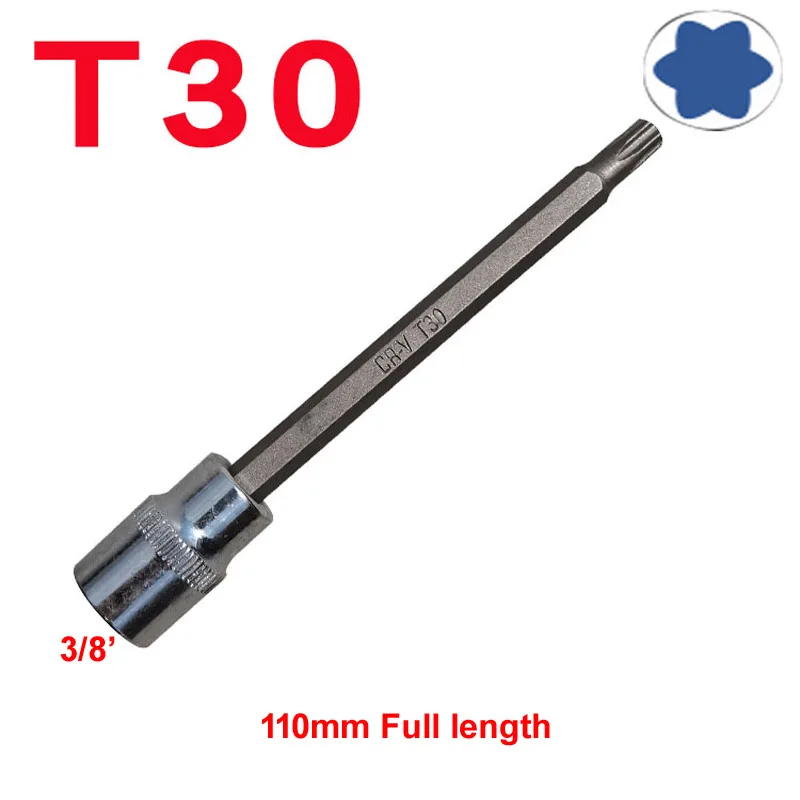 1pcs 110mm Extra Long Spanner Tamper Proof Torx Star Bit Socket Nuts 3/ ...