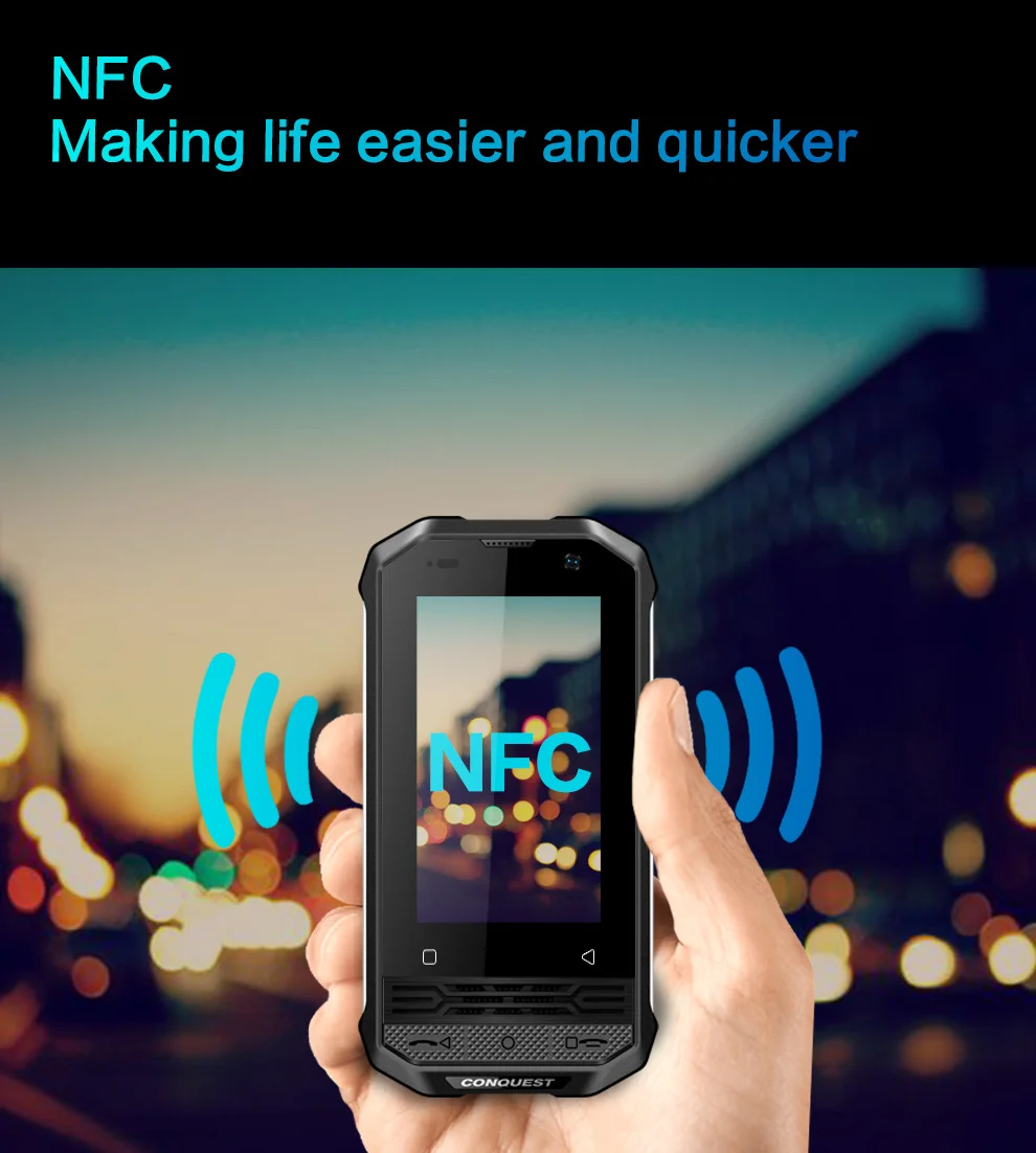 Ударопрочный мини-смартфон CONQUEST F2 NFC IP68, мобильный телефон ...