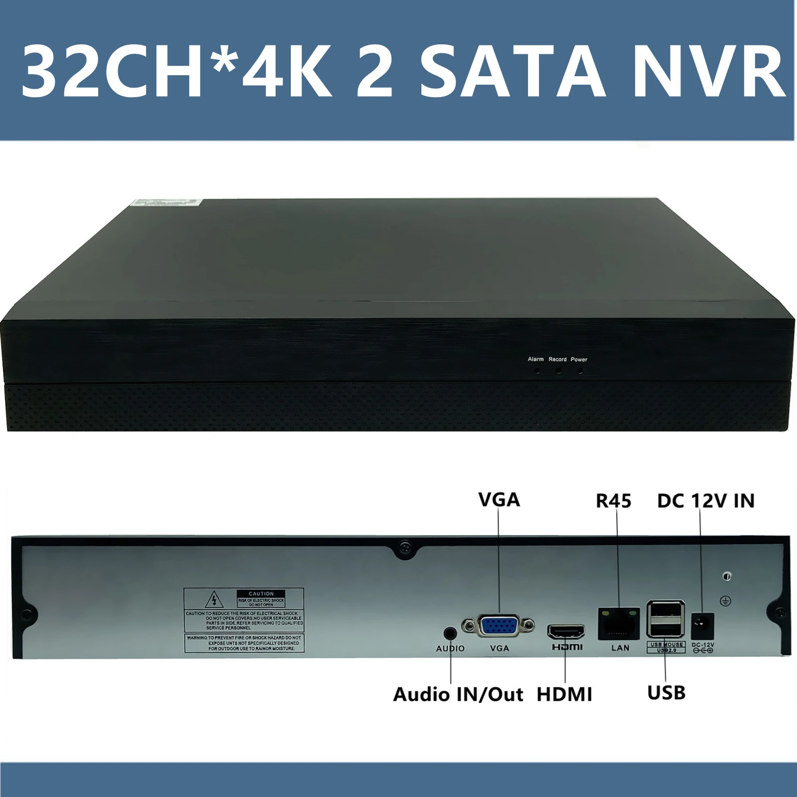 32ch*4k H.265 Nvr Network Digital Video Recorder Dvr 2 Sata Max 2*12tb ...
