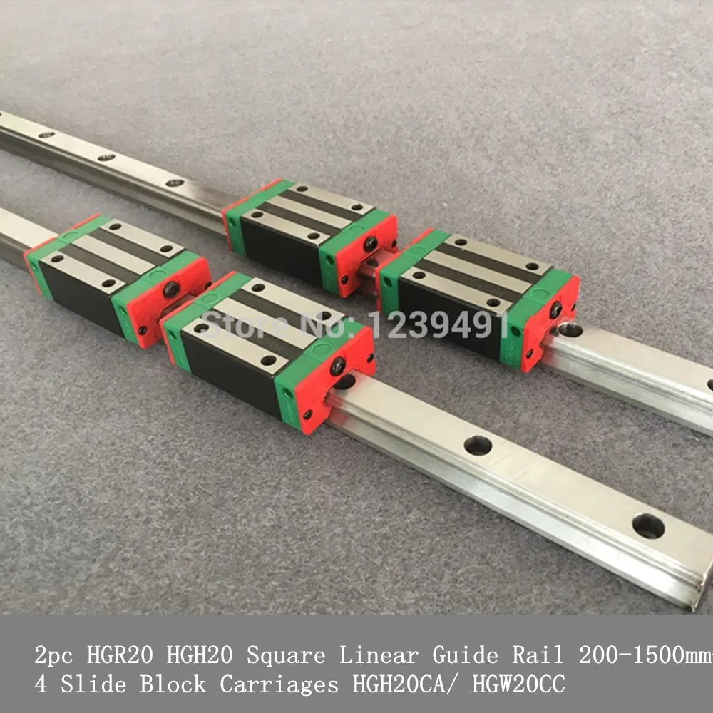 2Pc HGR20 HGH20 20มม.คู่มือเชิงเส้น200 1500มม.+ 4สไลด์รถHGH20CA ...