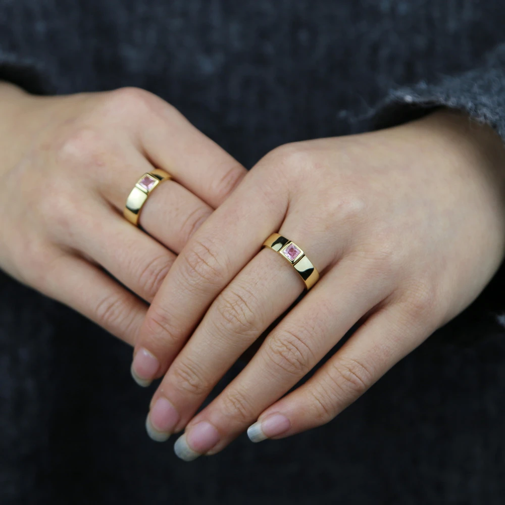 Simple Gold Engagement Rings On Finger