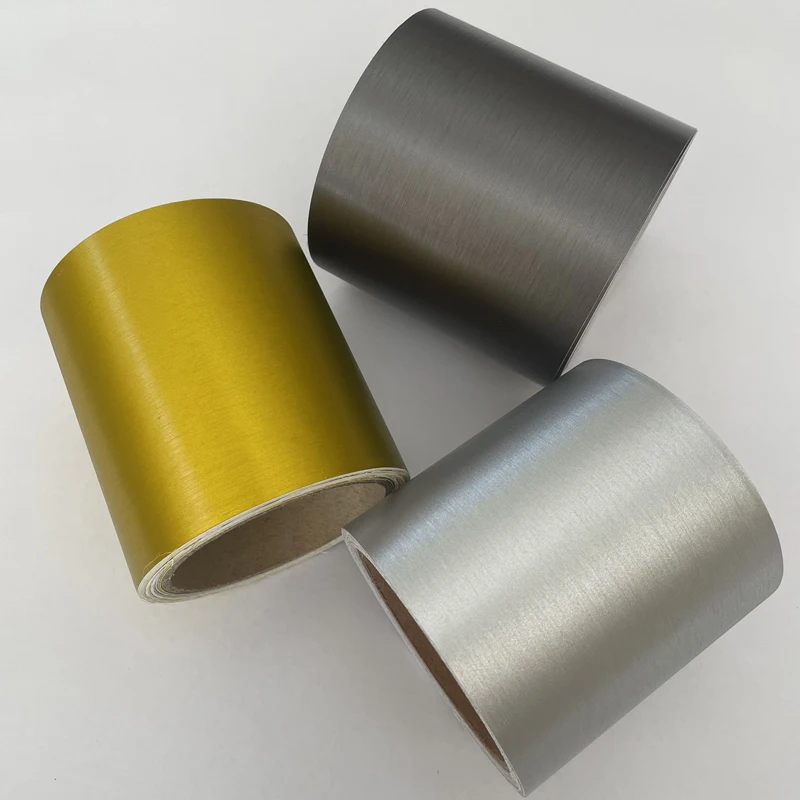 10cm-width-Gold-Silver-Gunmetal-Gray-Brushed-Metallic-Steel-Vinyl-Wrap ...