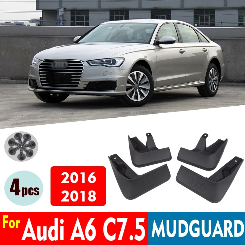 2016-2018 Mudflaps For Audi A6 C7.5 Mudguards Fender Mud Flap Guard ...