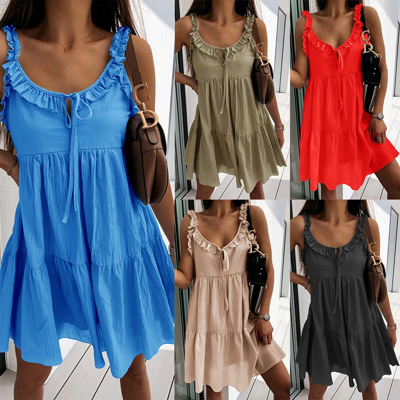 Sexy Off Shoulder Backless Party Sundresses Women Elegant V Neck Strap ...