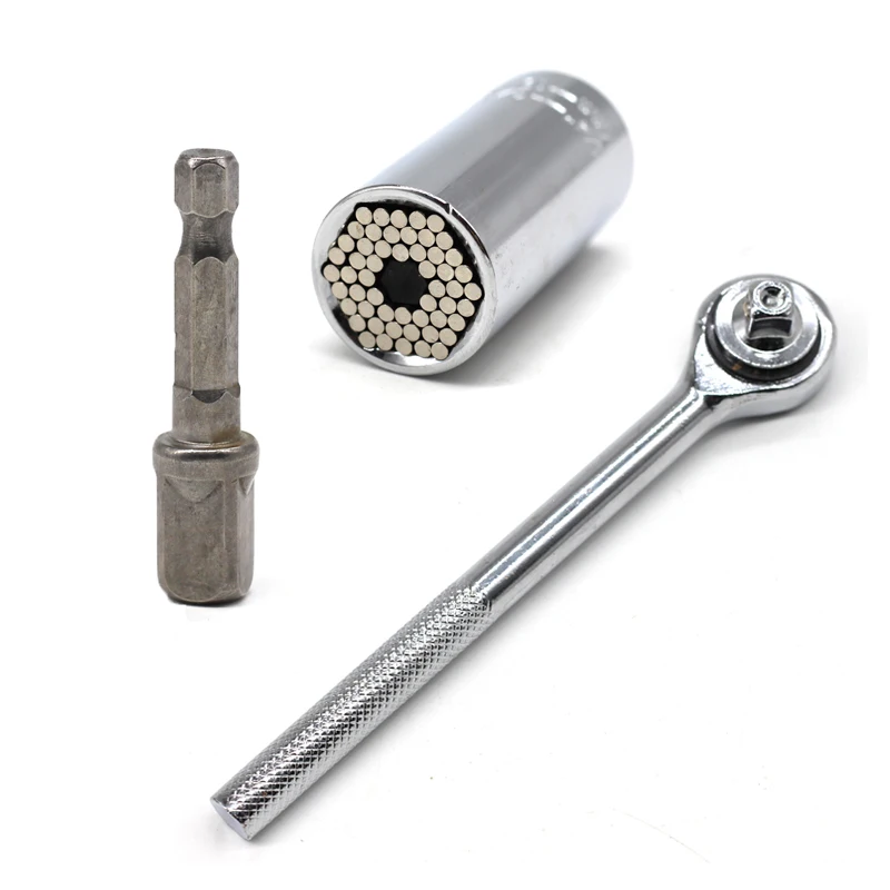 Universal Torque Wrench Set Head Key Sleeve Socket 7 19mm Ratchet ...