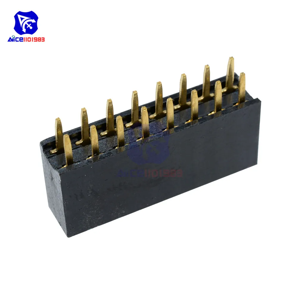 Diymore 10pcs/lot 2x8 Pin 16 Pins 2.54mm Double Row Female Straight ...