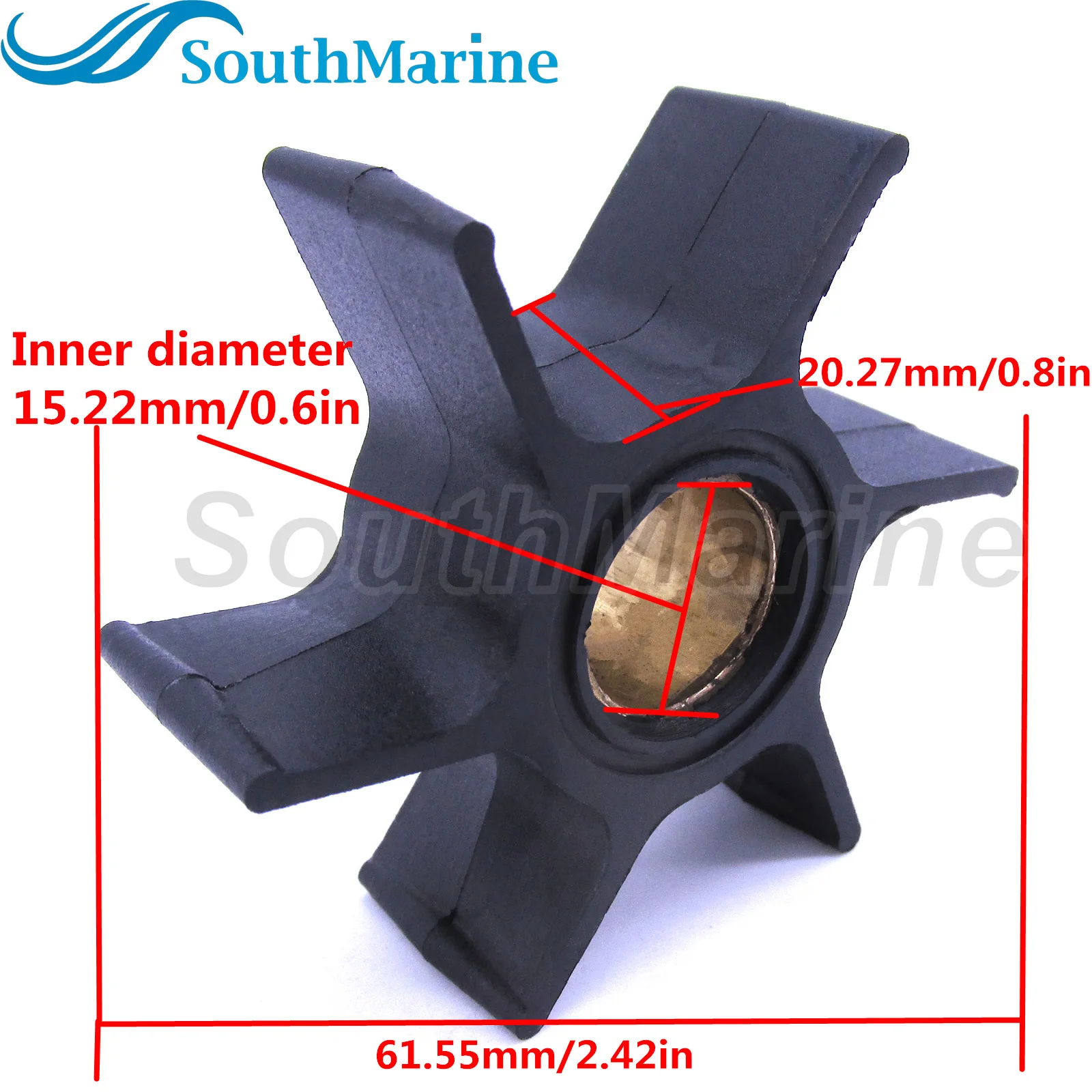 SouthMarine Boat Engine Water Pump Impeller for Selva 2-Stroke 35hp ...