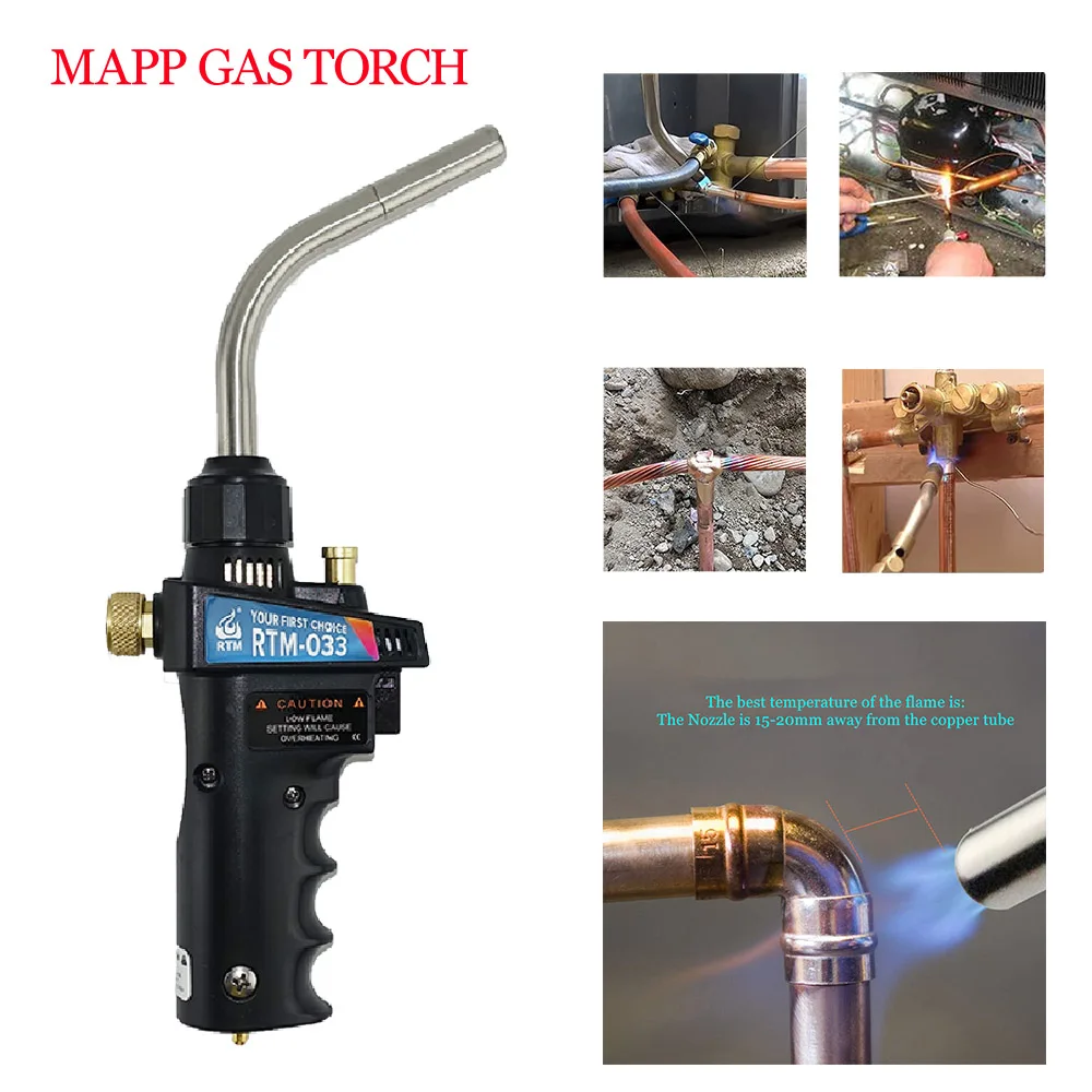 Mapp-Gas-Welding-Torch-Ignition-Flame-Brazing-Gun-Burner-Blowtorch ...