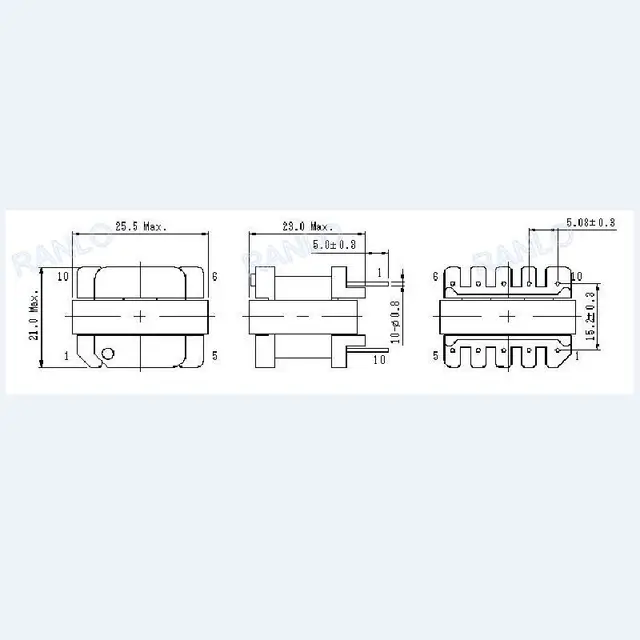 Ee25 5 5Pin Transformer Bobbin Pc40 Ferrite Core Függőleges – FIXO.hu