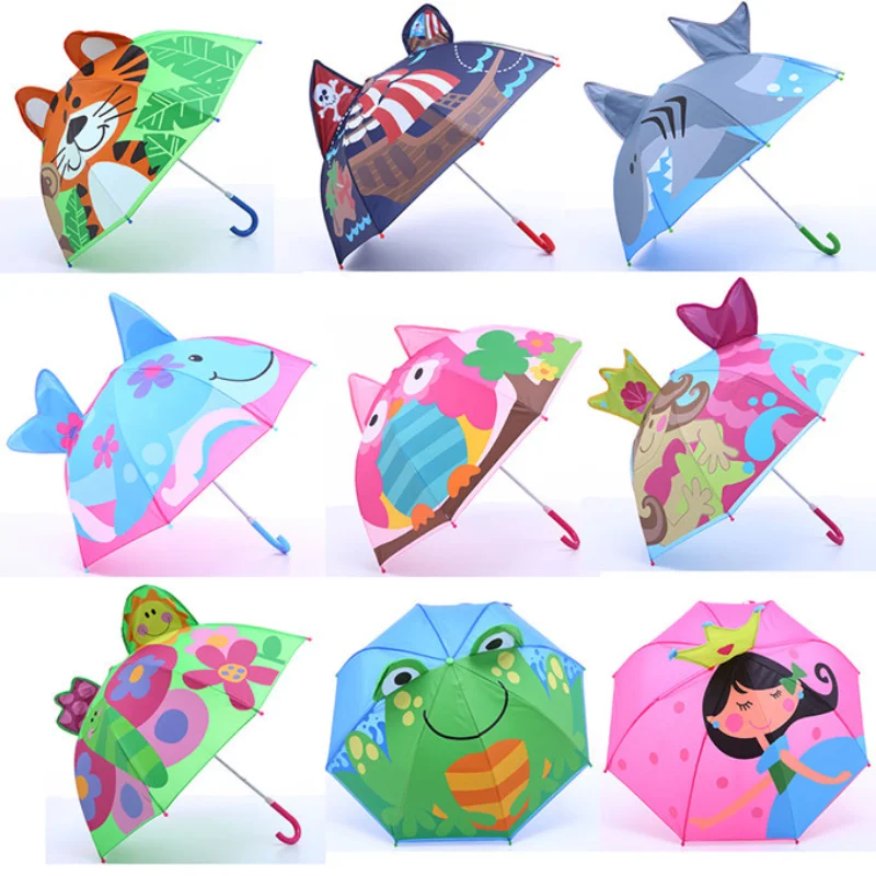 Cute-Children-Umbrella-Animation-Creative-Cartoon-Long-handled-3D-Ear ...