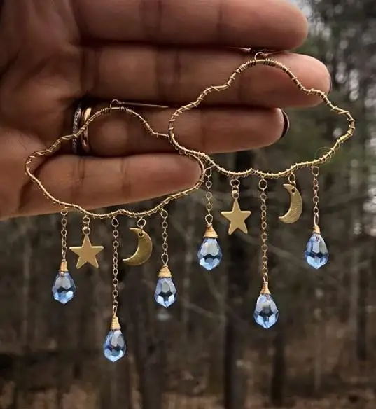 Rain-Cloud-Earrings-Light-Blue-Water-Drop-Earrings-Dangle-Summer-Earrings-Weather-Earrings ...