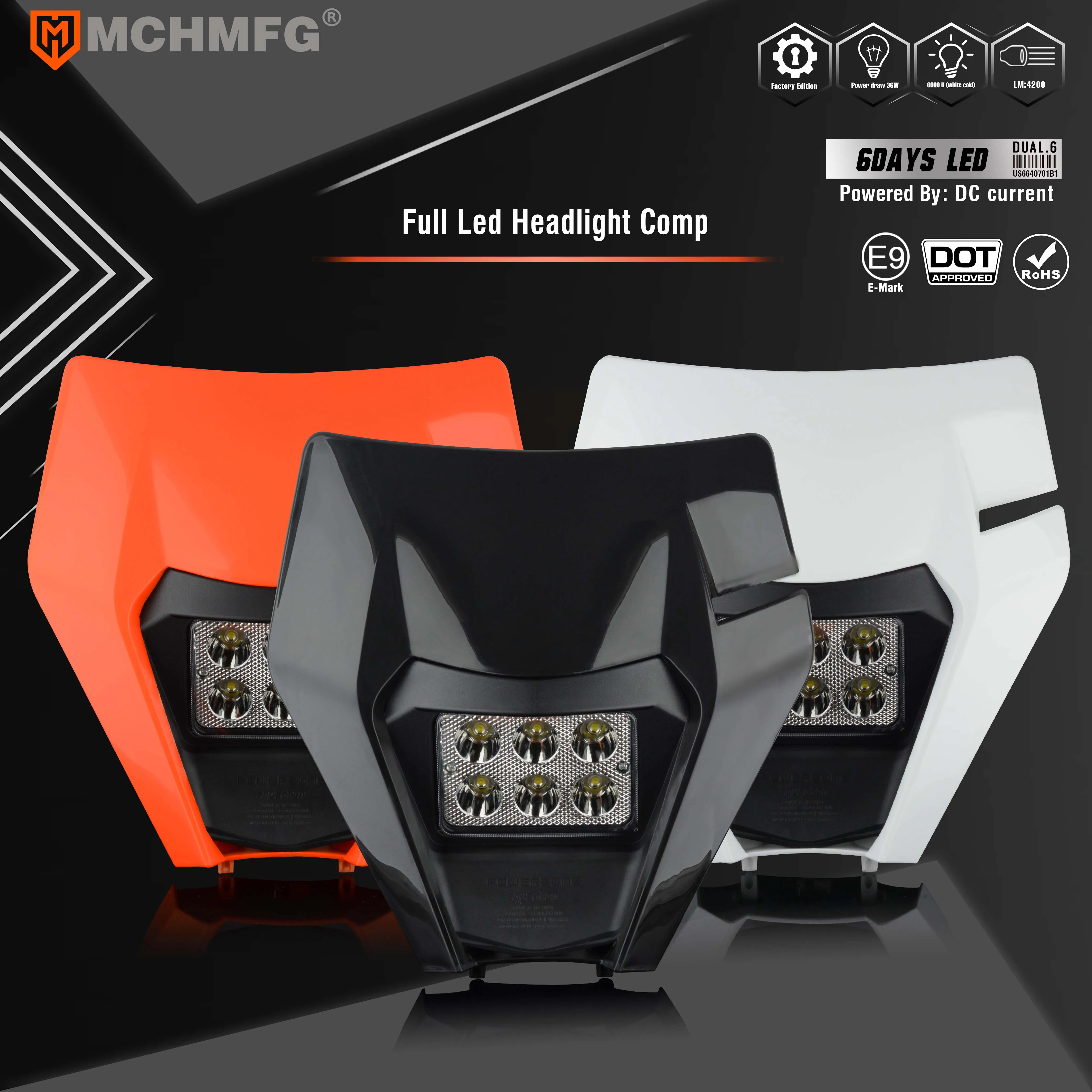 Other Motorcycle Parts - MCHMFG Motorcycle LED Headlight Headlamp Head ...