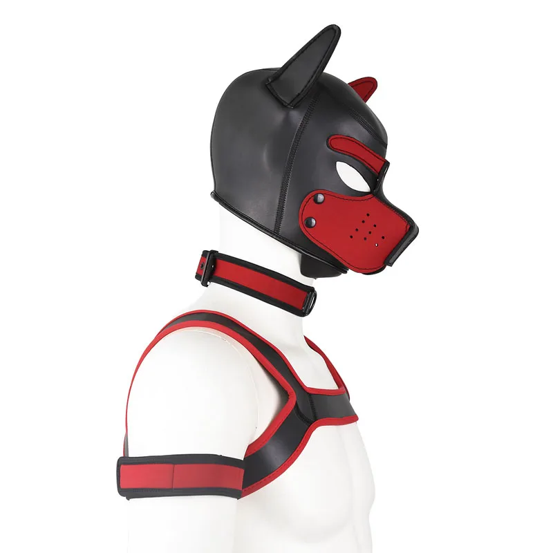Sexy Men Latex Rubber Puppy Play Body Restraint Costume Chest Harness ...