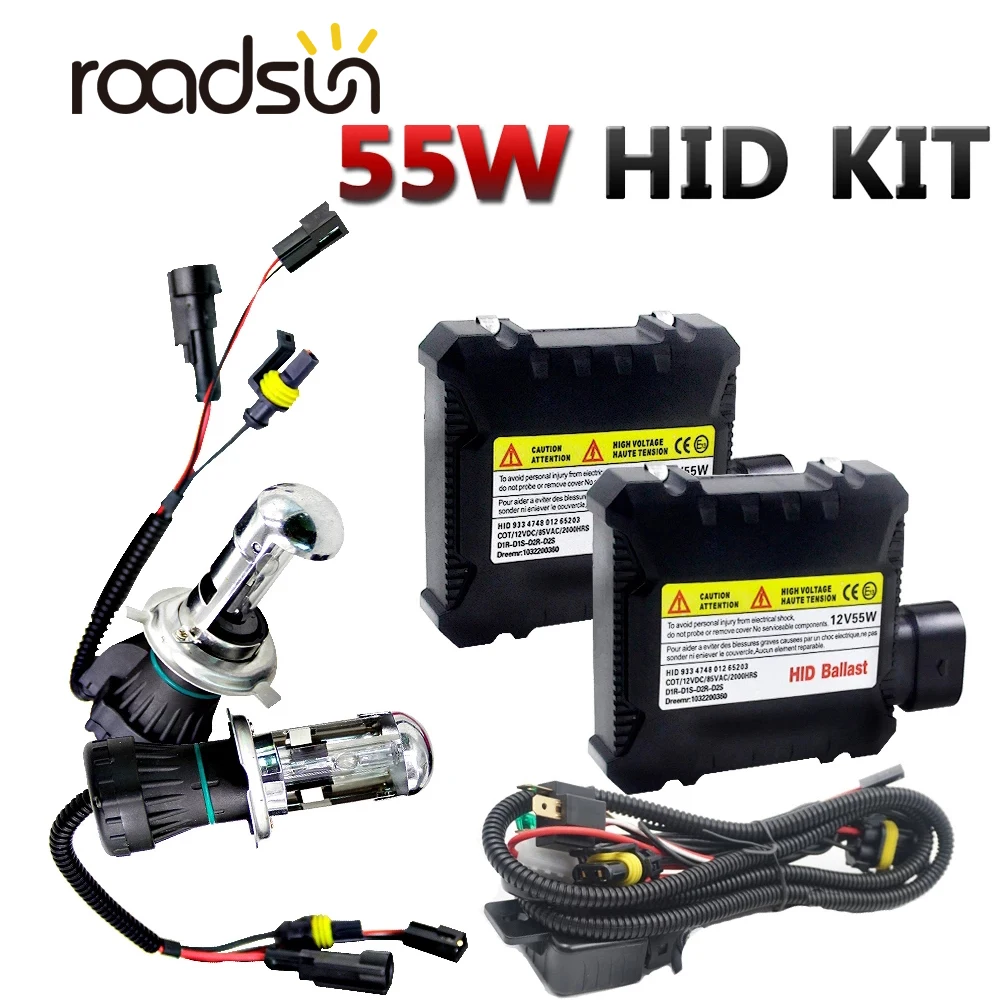 55w 12v Xenon H4 Hid Headlight For Car H4 Fast Start Xenon Bulb Kit ...