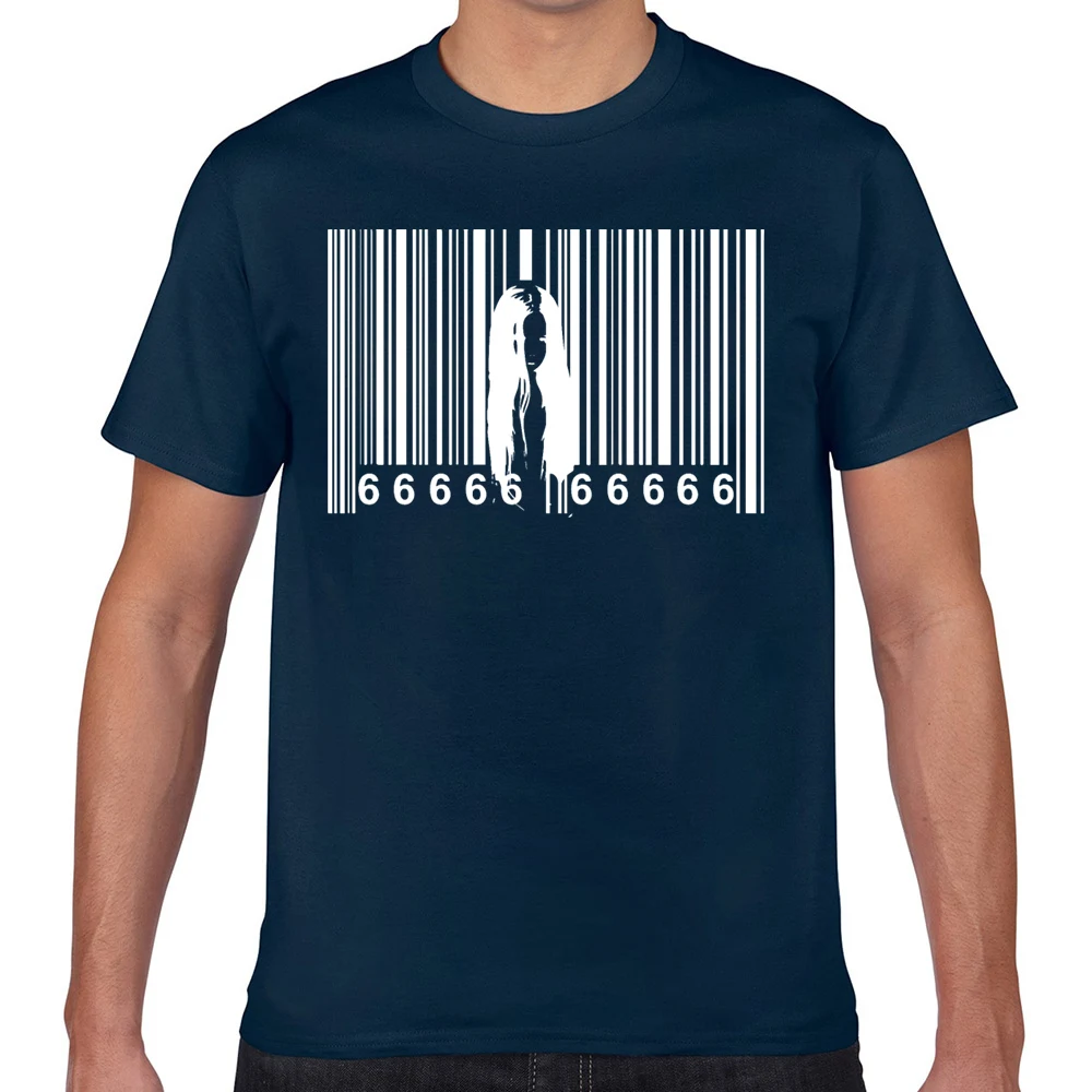 Tops T Shirt Men horror barcode Vogue Vintage Geek Custom Male Tshirt ...