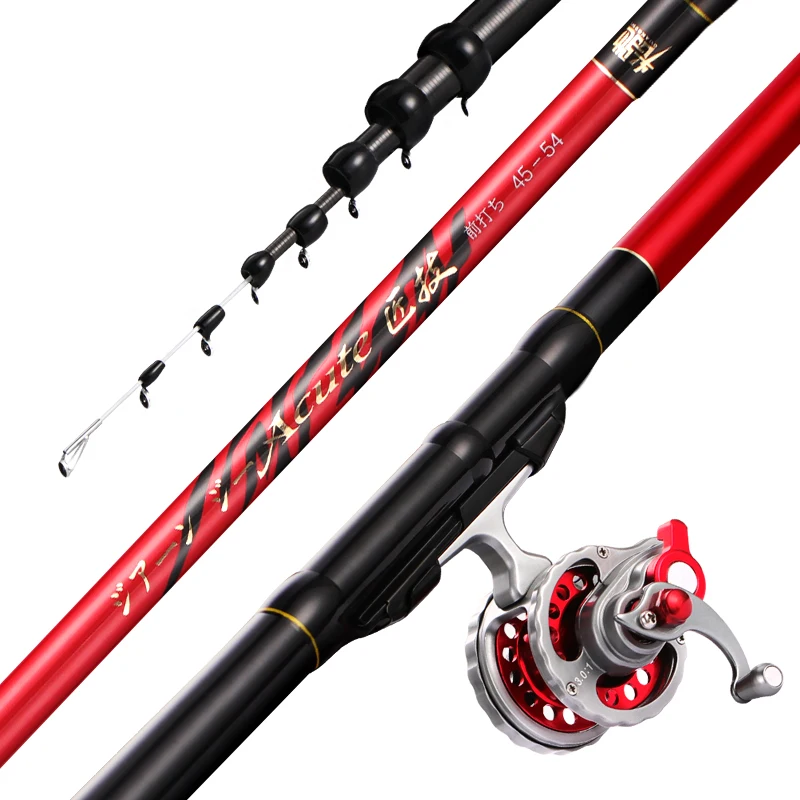 3.6m-7.2m Front-end Fishing Rod Super Hard Rock Fishing Pole with Reel ...