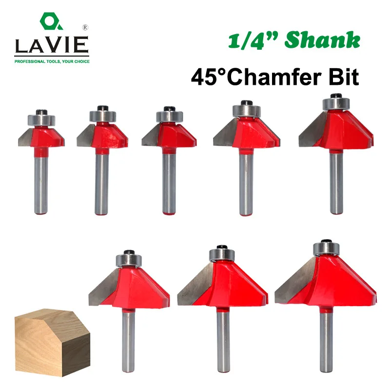 1pc-6mm-or-6-35mm-Shank-45-Degree-Chamfer-Router-Bit-Edge-Forming-Bevel ...