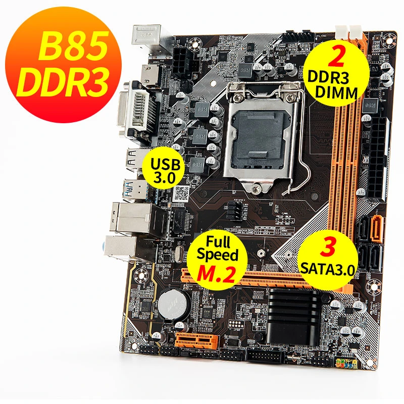 HONUA placa base HN B85, Chip ATX, Doble Canal 2 DDR3, SATA 3,0 y SATA ...