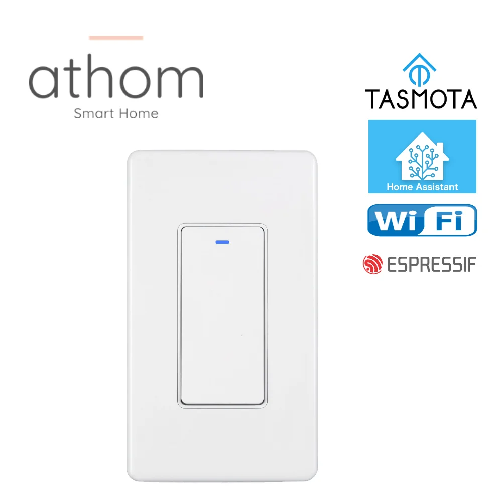 Athom Us Switch Pre Flashed Tasmota Esp8266 Based Wifi Switch Touch Key ...