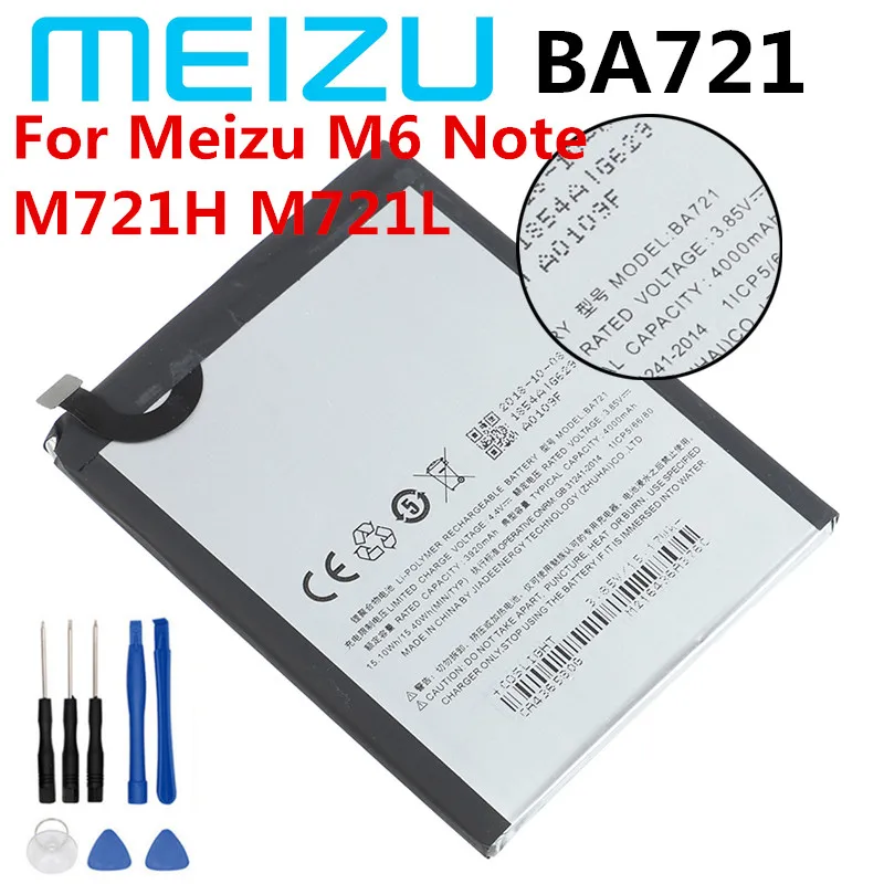 High-Quality-Original-BA721-Battery-Replacement-3920mAh-Battery-Parts-For-Meizu-meilan-note-6-M6 ...