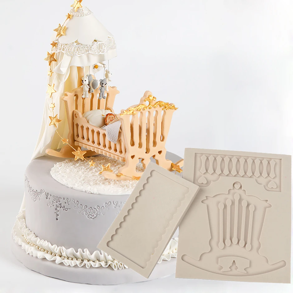 Baby Cot Silicone Mold Fondant Cake Decorating Tool Mould Sugarcrafts ...