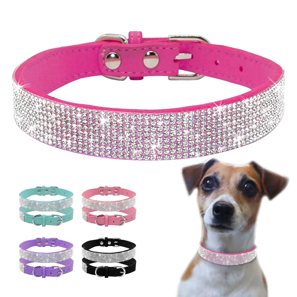 Dropshipping Copilot - Rhinestone Dog Cat Collar Suede Leather Puppy ...