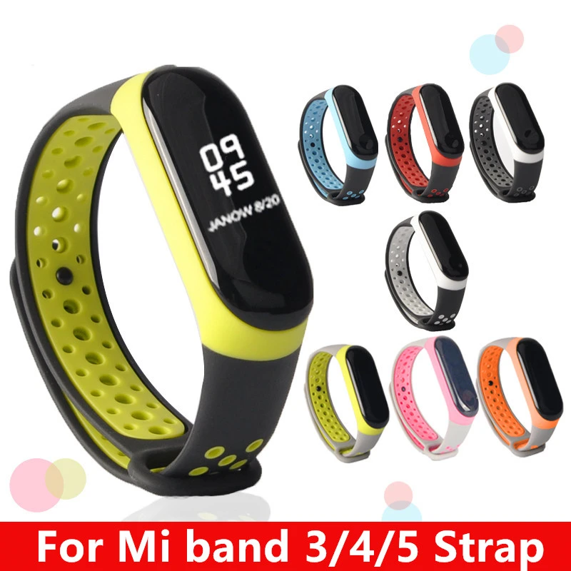 For Mi Band 5 6 4 strap sport Silicone watch wrist Bracelet miband 4 5 accessories bracelet ...