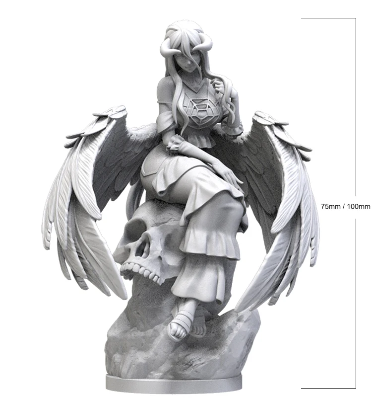 1/24 75mm 1/18 100mm Resin Model Kits Angel Wing Girl Unpainted No ...