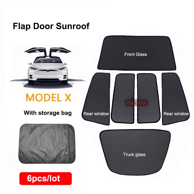 2021 Skylight Blind Shading Net For Tesla Model X Front Glass Flap Door ...