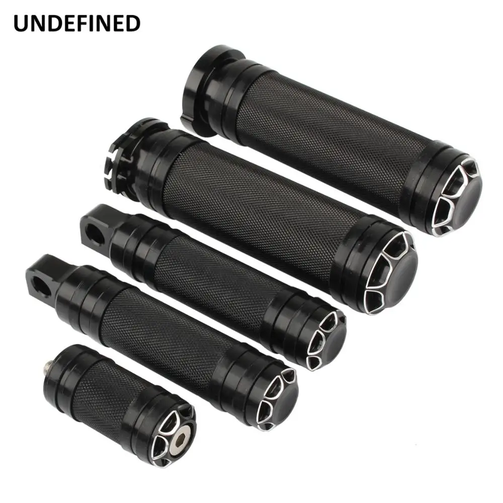 Motorcycle 1'' CNC Handle Grip 25mm Handlebar Grips+Foot Peg+Shifter ...