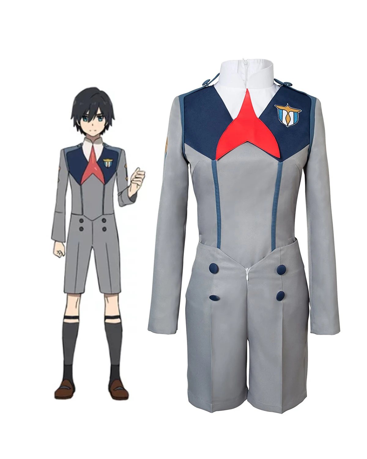 Darling in The FRANXX Hiro Cosplay Costume Full Set School Uniform Suit ...