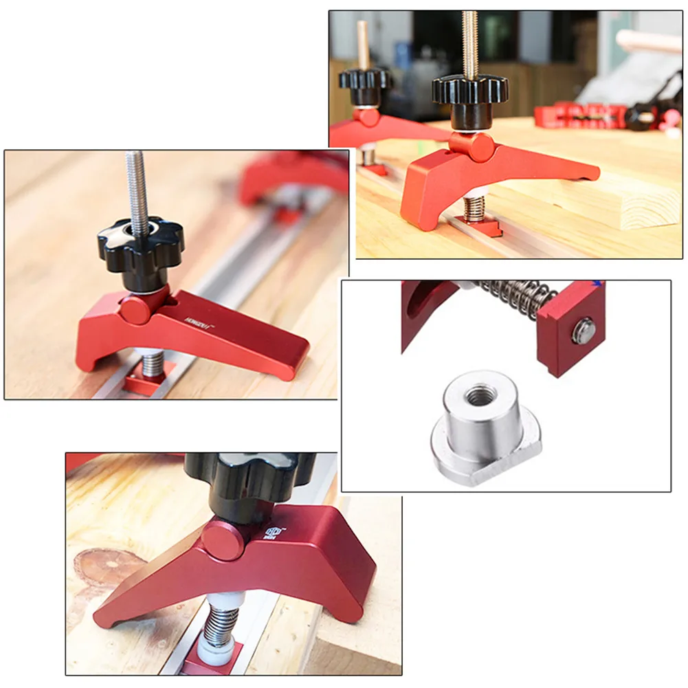 Wood Working Aluminum Alloy Quick Acting Hold Down Clamp T-Slot T-Track ...