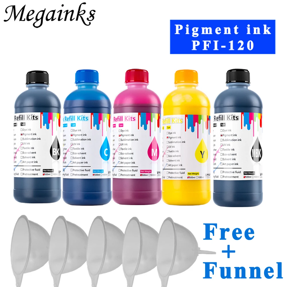 500ML BK C M Y MBK 5 color PFI120 PFI 120 pigment ink for Canon TM200 TM205 TM300 TM305 200 205 ...