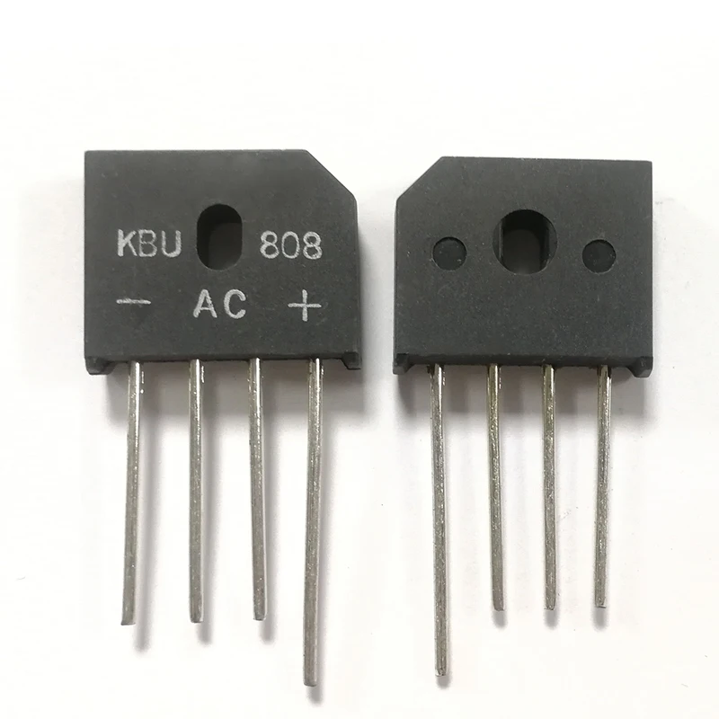 Diodo rectificador de puente KBU808, 8A, 800 V, KBU 4 (SIP 4), onda completa monofásica, 8 Amp ...