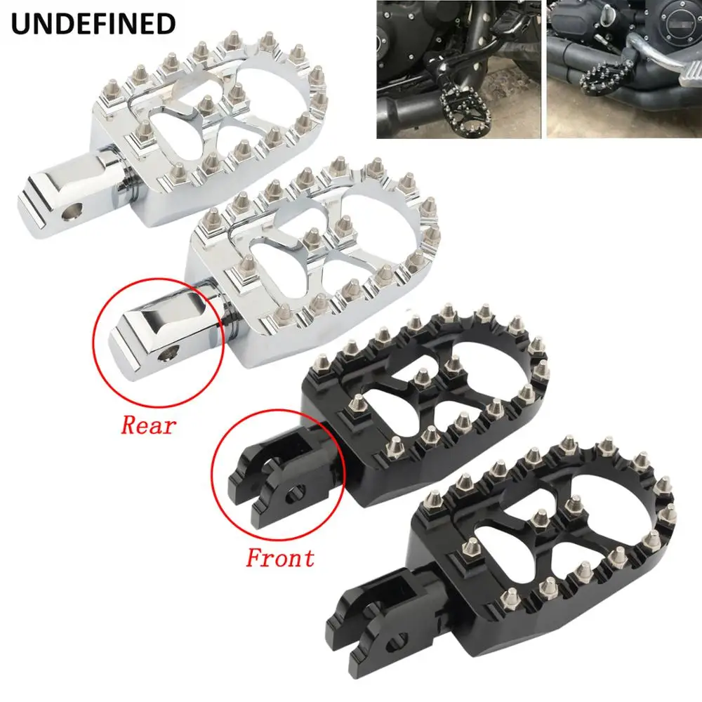 Wide MX Foot Pegs Motorcycle Footpegs Driver Passenger Front/Rear CNC ...
