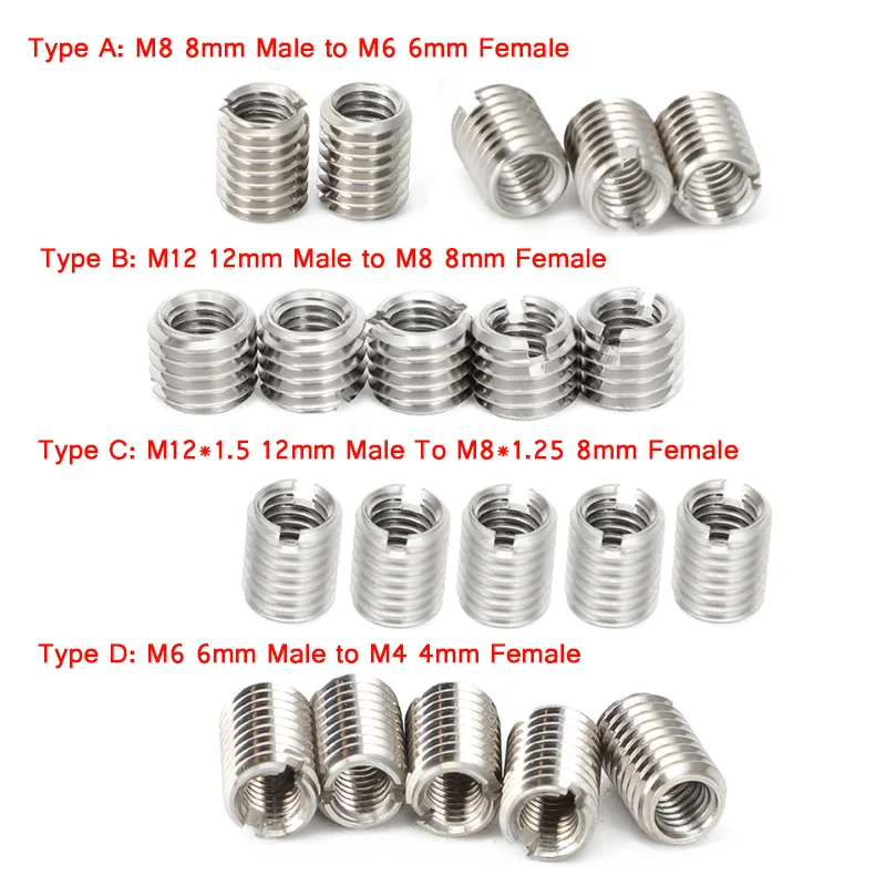 5Pcs Stainless Steel 304 Inside Outside Thread Adapters Male to Female ...