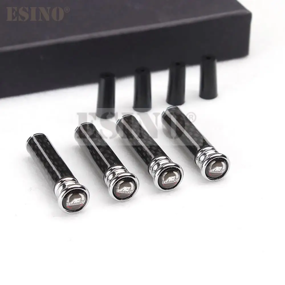 4-x-Black-Real-Carbon-Fiber-Car-Bolt-Interior-Door-Lock-Button-Screw ...
