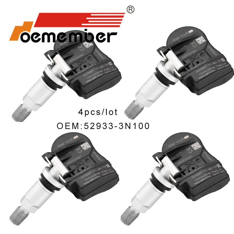 Oemember 4Pcs Auto Bandenspanning Sensor 52933 3N100 Tpms Monitoring ...