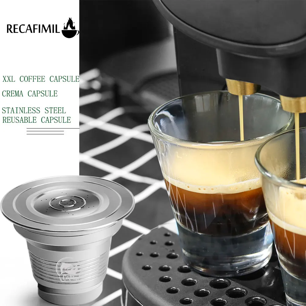 Recafimil Reusable XXL Coffee Capsule for LOR Machine Pod Stainless ...