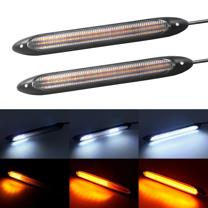 2pcs Universal Car LED Daytime Running Light Scan Waterproof Headlight ...