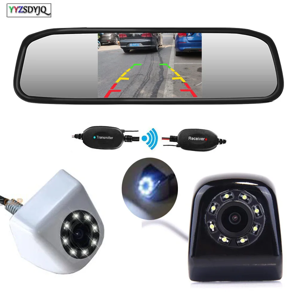Wireless-5-Back-up-Camera-Mirror-800-x-480-Parking-System-Car-Rear-View ...