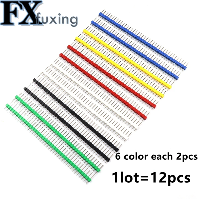 10/12pcs 40 Pin 1x40 Single Row Male 2.54 Breakable Pin Header ...