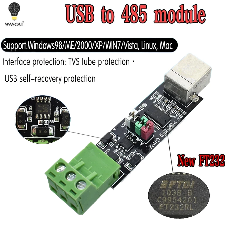 FT232 USB 2.0 to TTL RS485 Serial Converter Adapter FTDI Module FT232RL ...