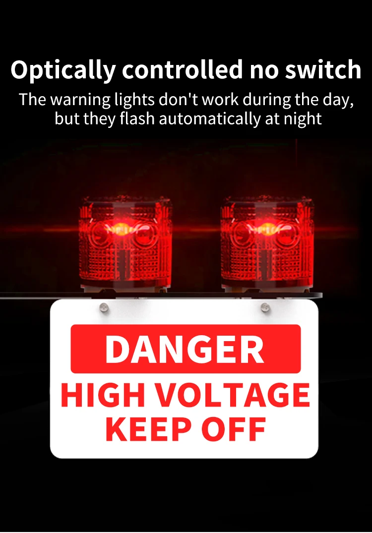 Solar warning light pole support obstruction light street light warning ...