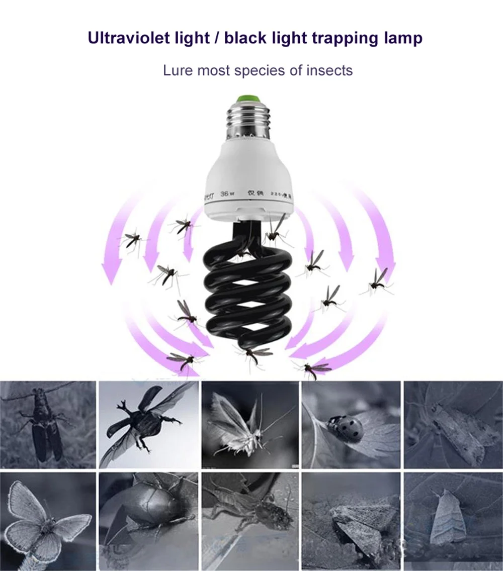 LAMPE ANTI-INSECTE,Straight 30W-220V--Lampe anti moustiques en spirale ...