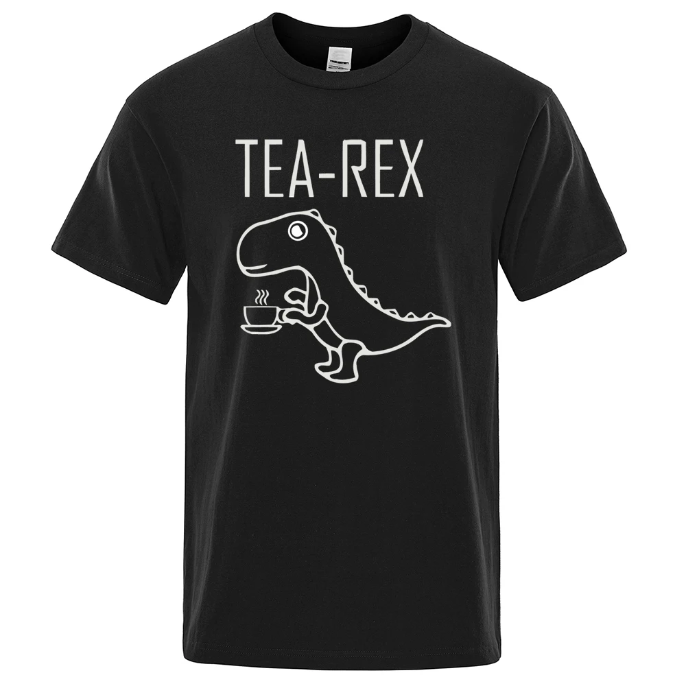 Men-s-T-Shirts-Tea-Rex-Funny-Dinosaur-Drink-Coffee-T-Shirts-Fashion ...