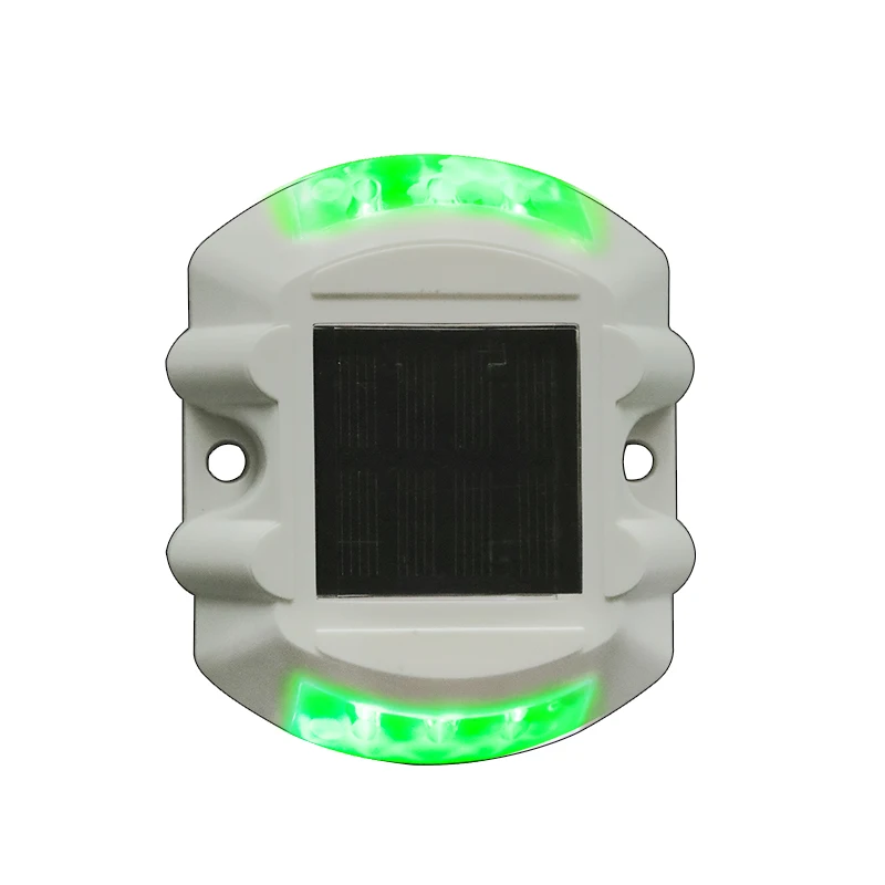 Steady-Mode-white-color-Plastic-Green-LED-Solar-Powered-Road-Stud ...